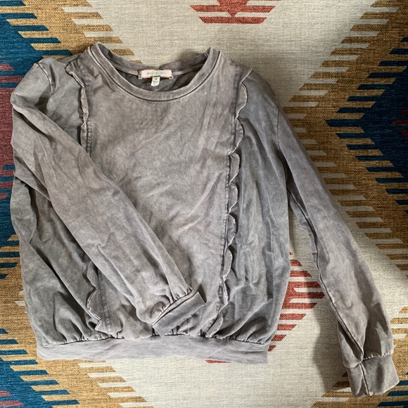 Anthropologie | Tops | Anthropologie Eri Ali Acid Wash Ruffle Top | Poshmark